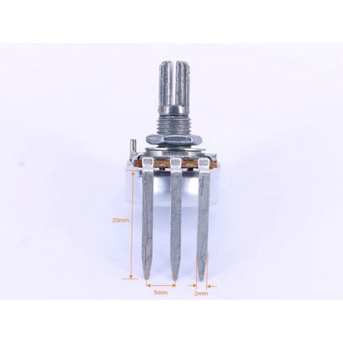 50K OHM Linear Taper Potentiometer Spline Shaft PCB Mount