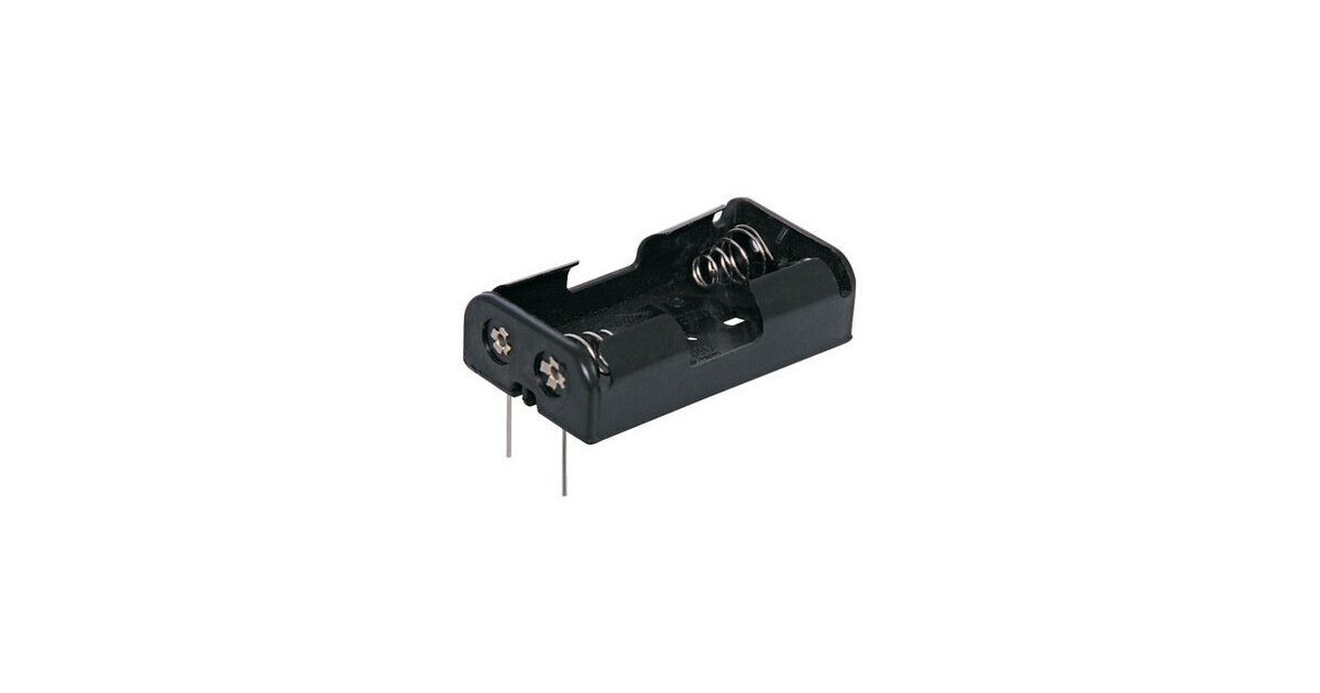 2 x AA Battery Holder Black with PCB Pin