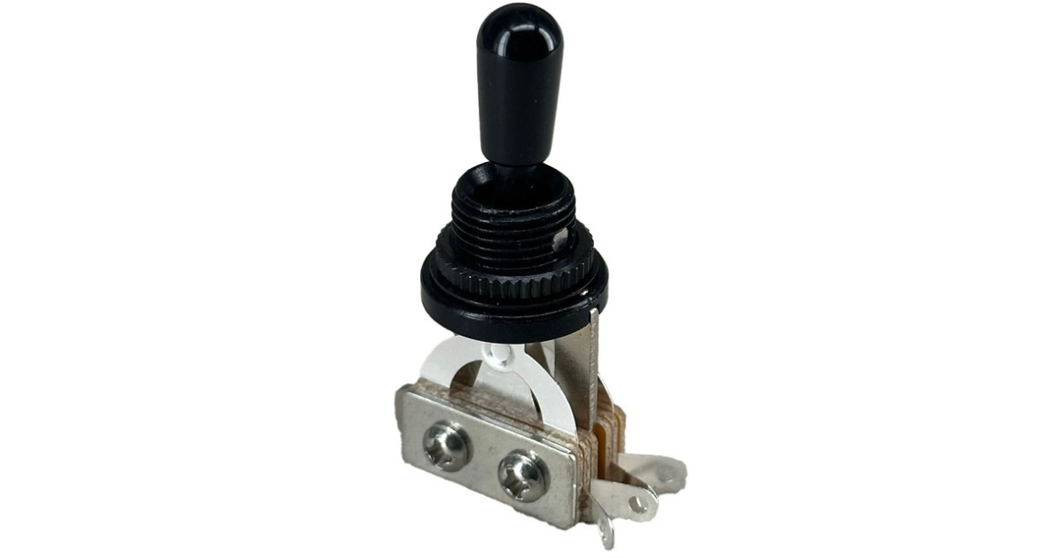 Mini Toggle Switch 3 Way SPDT On-Off-On Metal Housing Black Handle