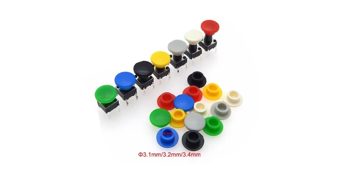 Tactile Switch Caps Green Color 8x3.55mm Diameter 3.4mm