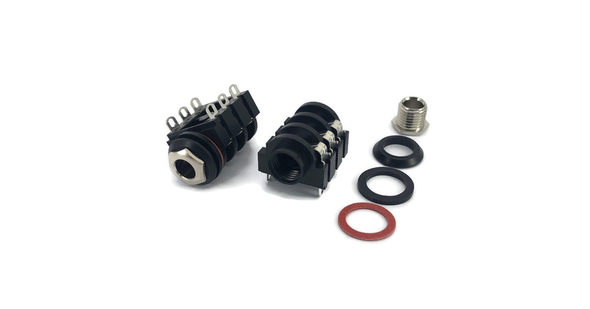 6.35mm 1/4" Stereo Insulated Switched Socket Jack Solder Lugs