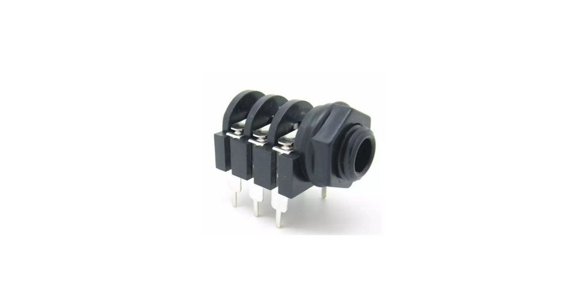 6.35mm 1/4" Stereo Insulated Socket Jack PCB Pins