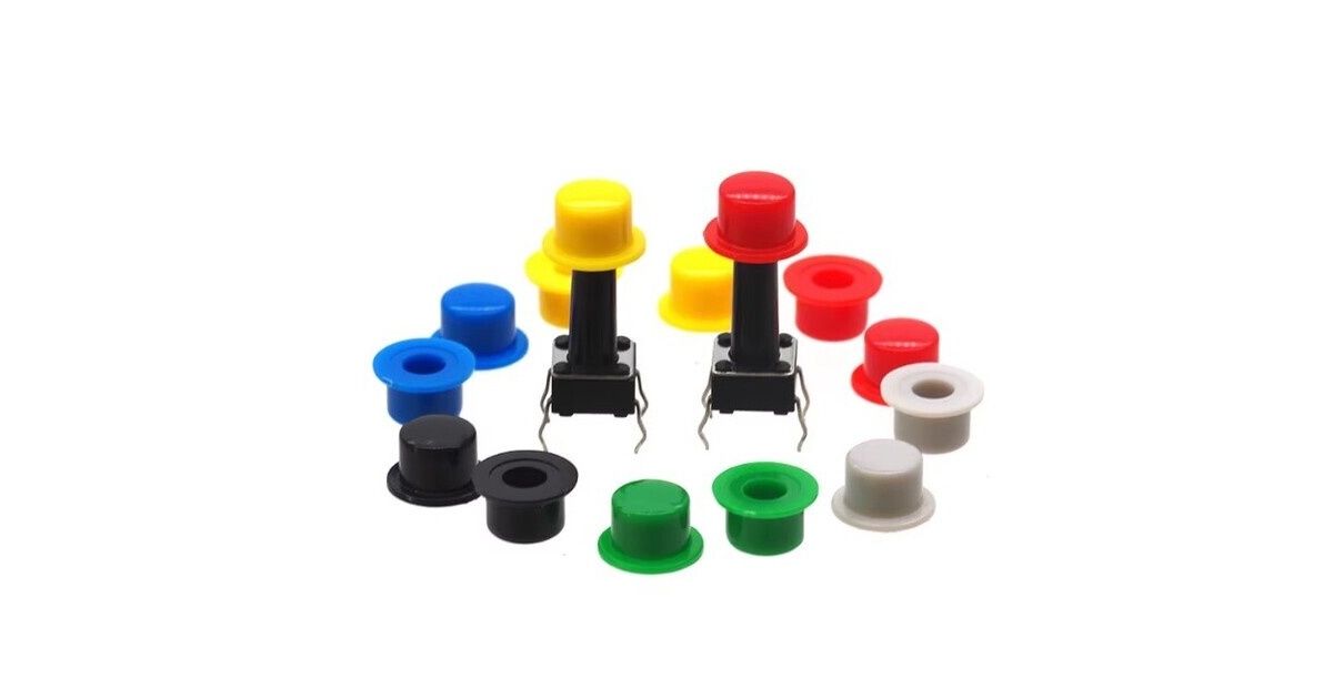 Tactile Switch Caps Red Color 4.5x7.4mm Diameter 3.4mm