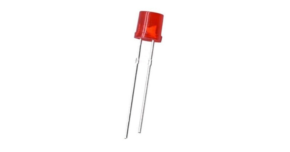 FLAT TOP RED LED 5mm diffuse Lens