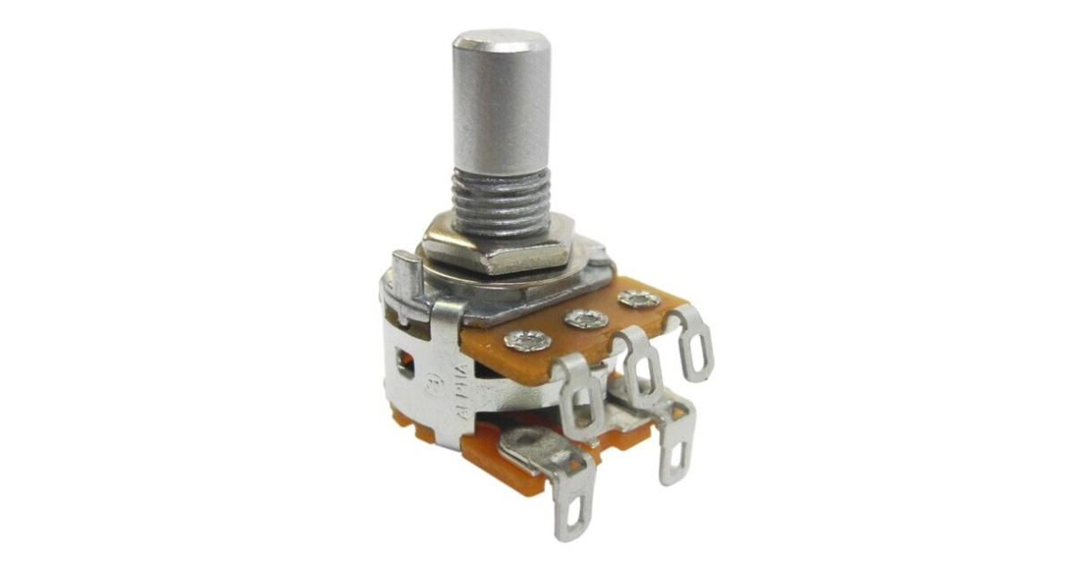 10K OHM Linear Taper Potentiometer Solder Lug Mount Round Shaft Dia: 6.35mm