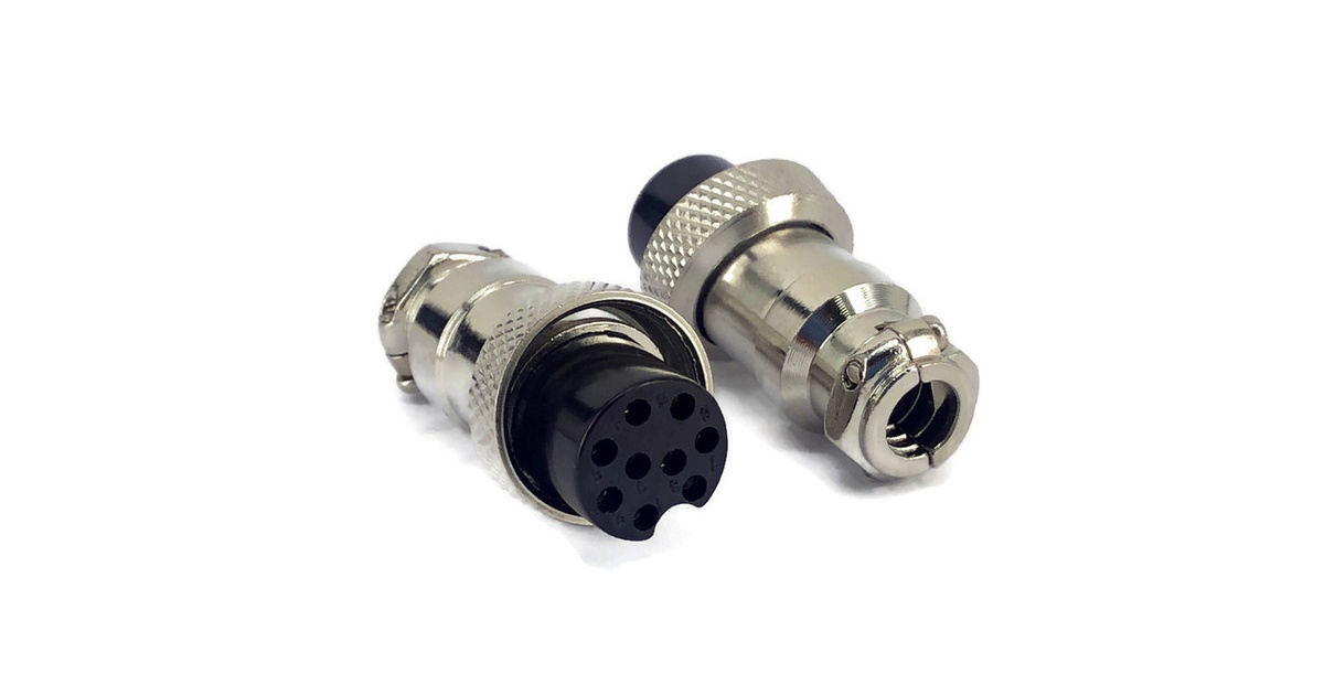 9 Pins Female circular connector 16mm GX16