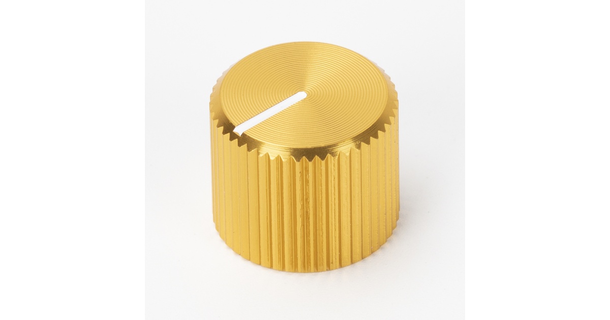 Knurled Aluminum Gold Knob 13x15mm