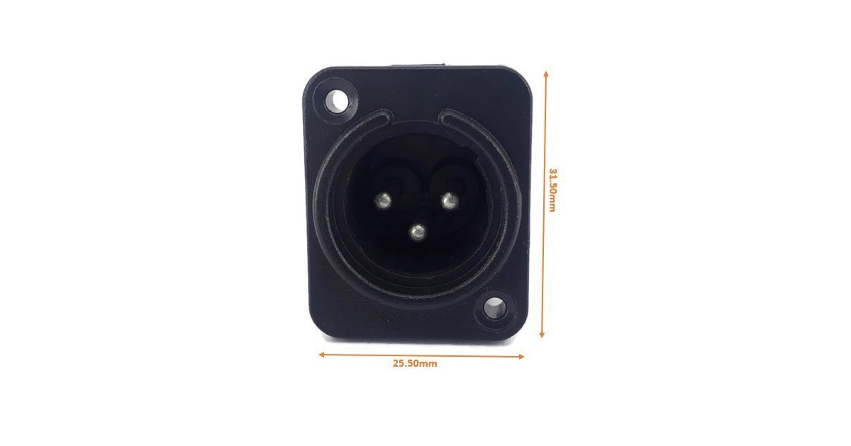 3 Pin XLR Male Panel Mount Chassis Socket