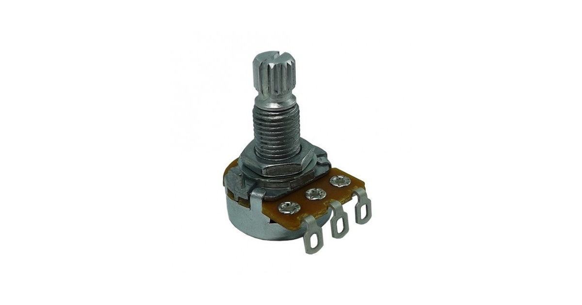 250K OHM Linear Taper Potentiometer Spline Shaft Solder Lugs