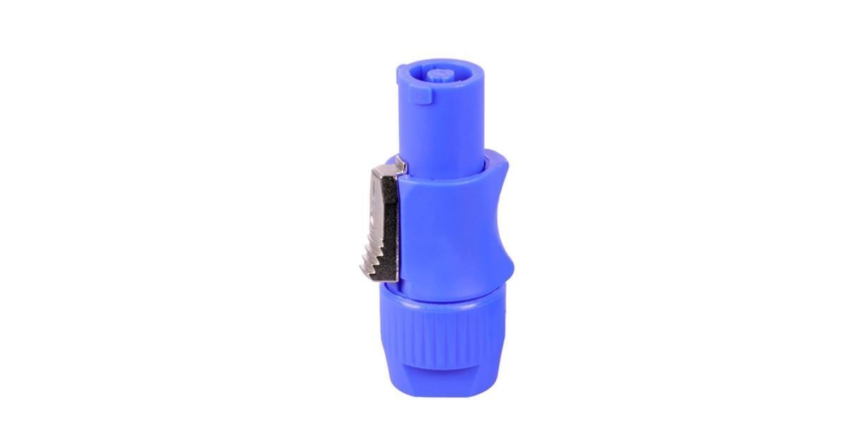 3 Pins Powercon Male Chassis Panel Mount Blue Color