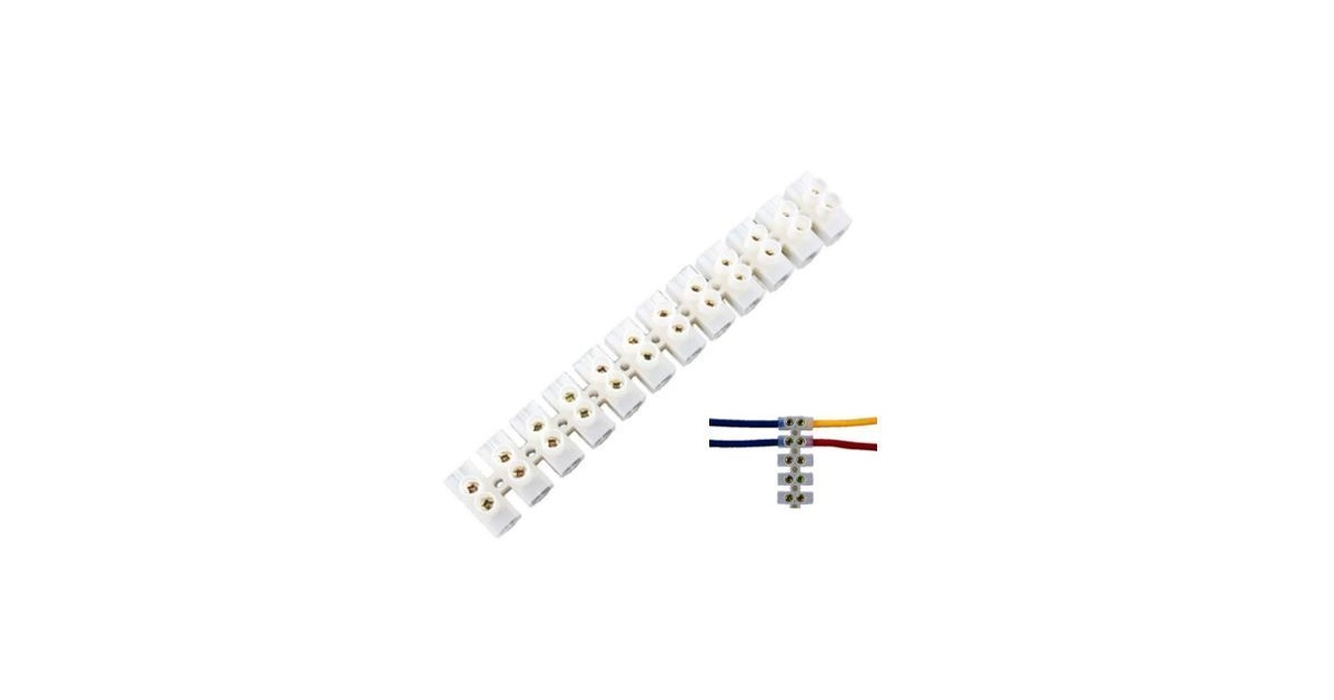 12 Way 3A 380V Barrier Screw Terminal Block Wire Connector Strip