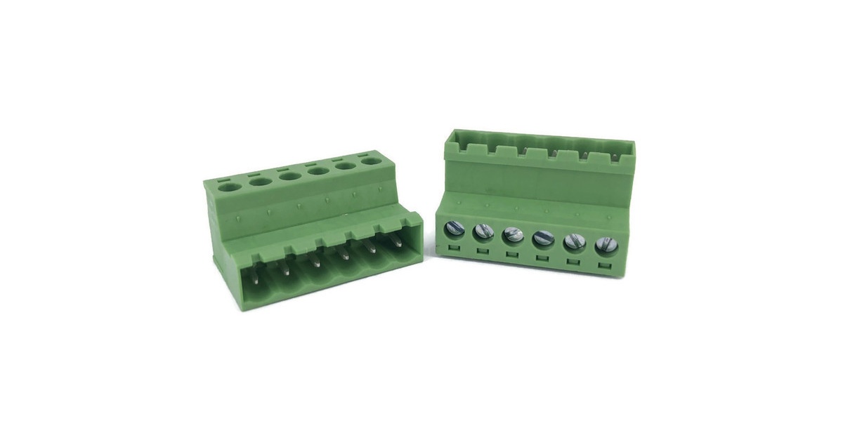 6 Pin Male Pluggable Screw Terminal Block 5.08mm Butting Style