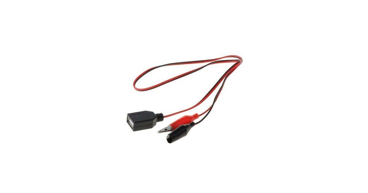 Alligator Clip to USB Female Cable Connector Total Length 60cm