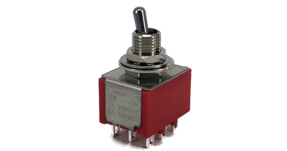 Mini Toggle Switch 1M Series 3PDT On-On Short Handle