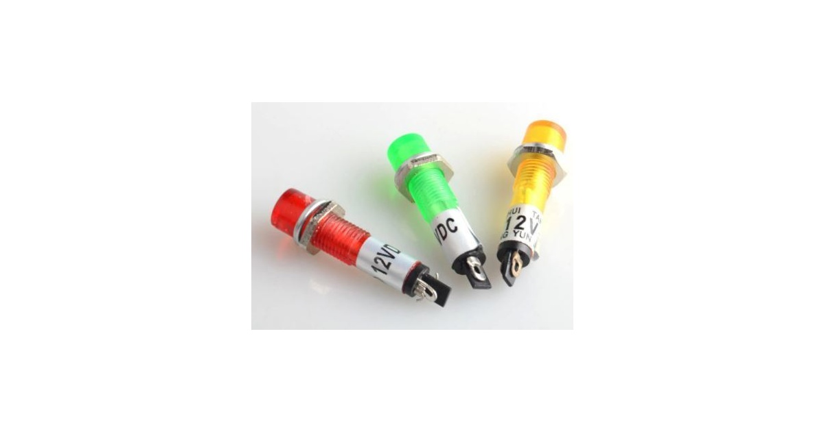 Red Led Indicator Pilot Lamp Panel Mount 12V