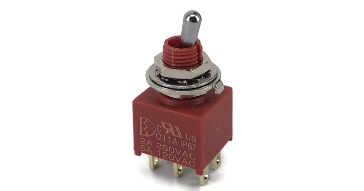 Seales Mini Toggle Switch 1A Series DPDT On-On Short Lever