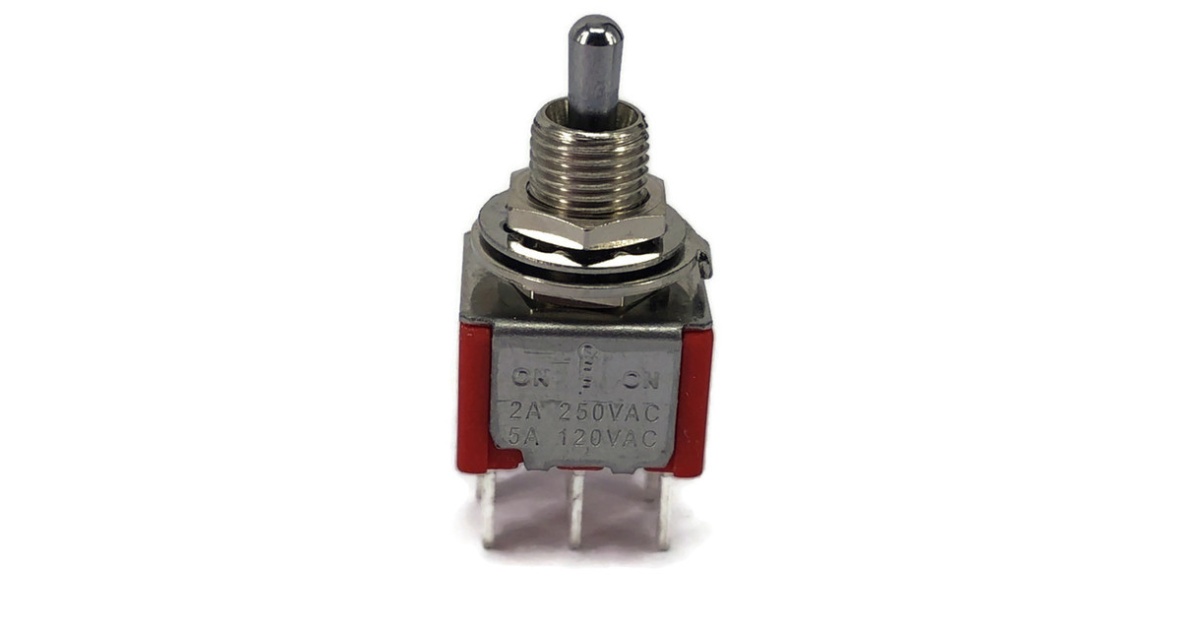 Mini Toggle Switch 1M Series DPDT On-Off-On Short Lever PCB PINS