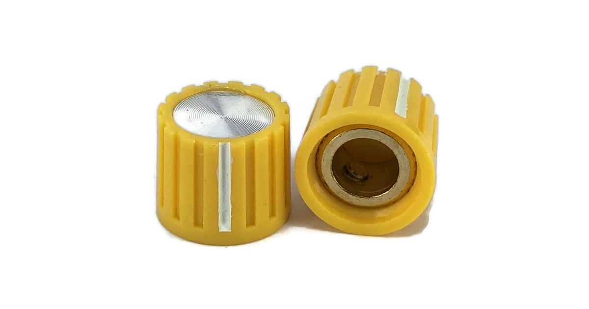 Control knob Yellow color 13x11mm Shaft hole 6.4mm