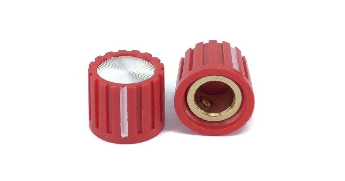 Control knob Red color 13x11mm Shaft hole 6.4mm
