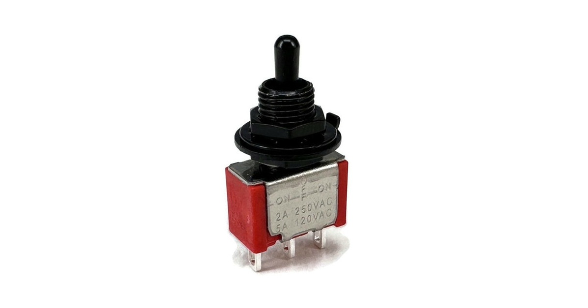 Mini Toggle Switch 1M Series SPDT On-Off-On Short Lever Black Shaft
