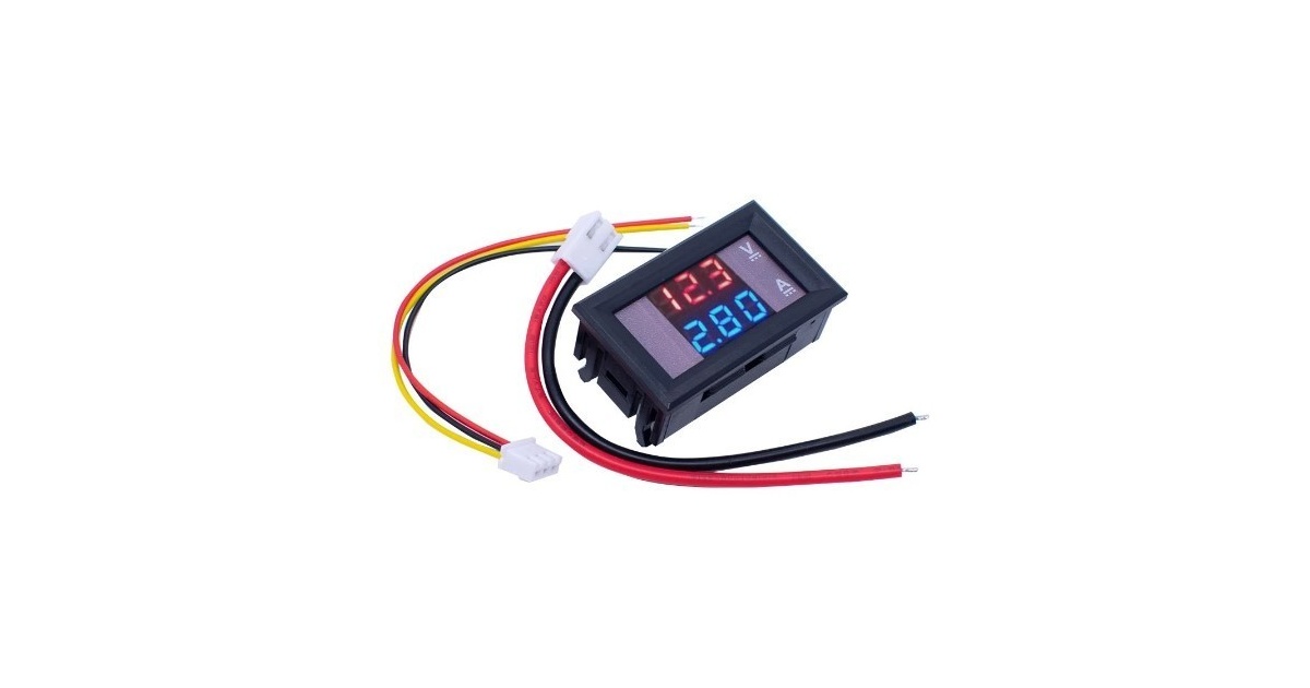 LED DC Dual Display Voltmeter RED/BLUE LED 0.28inch