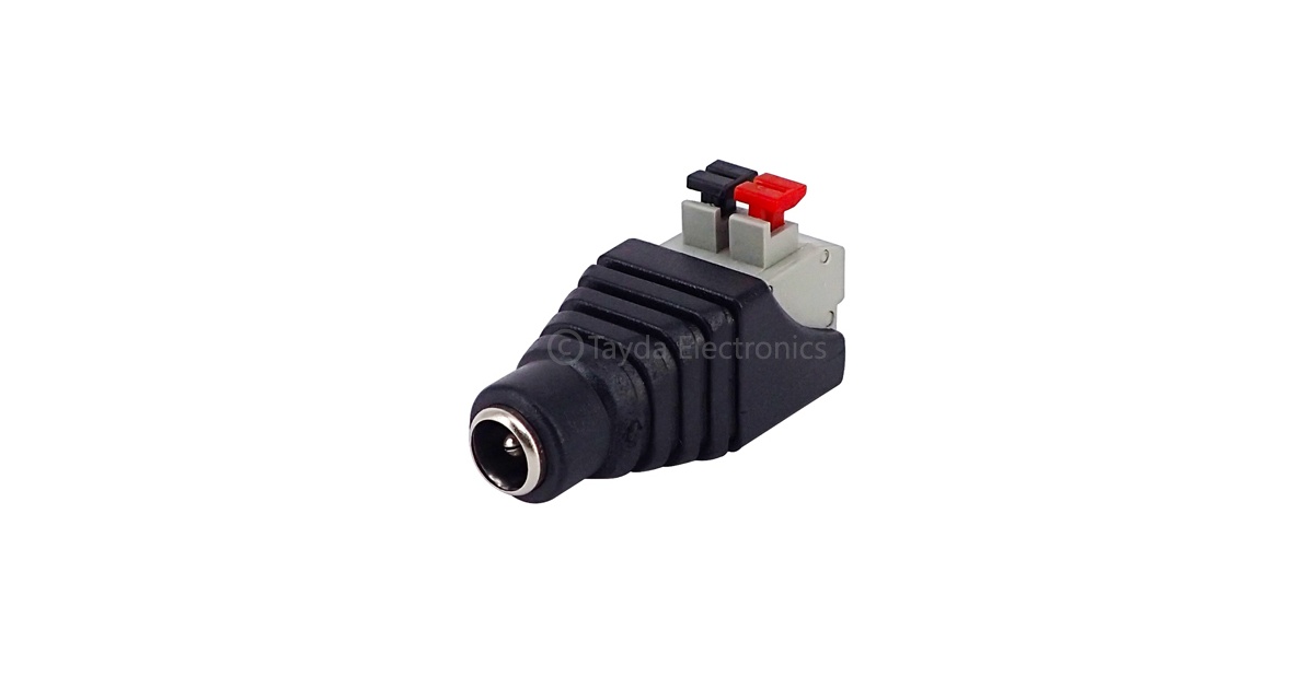 DC Power Female Jack Push Button 2 Pin Terminal 5.5x2.1mm