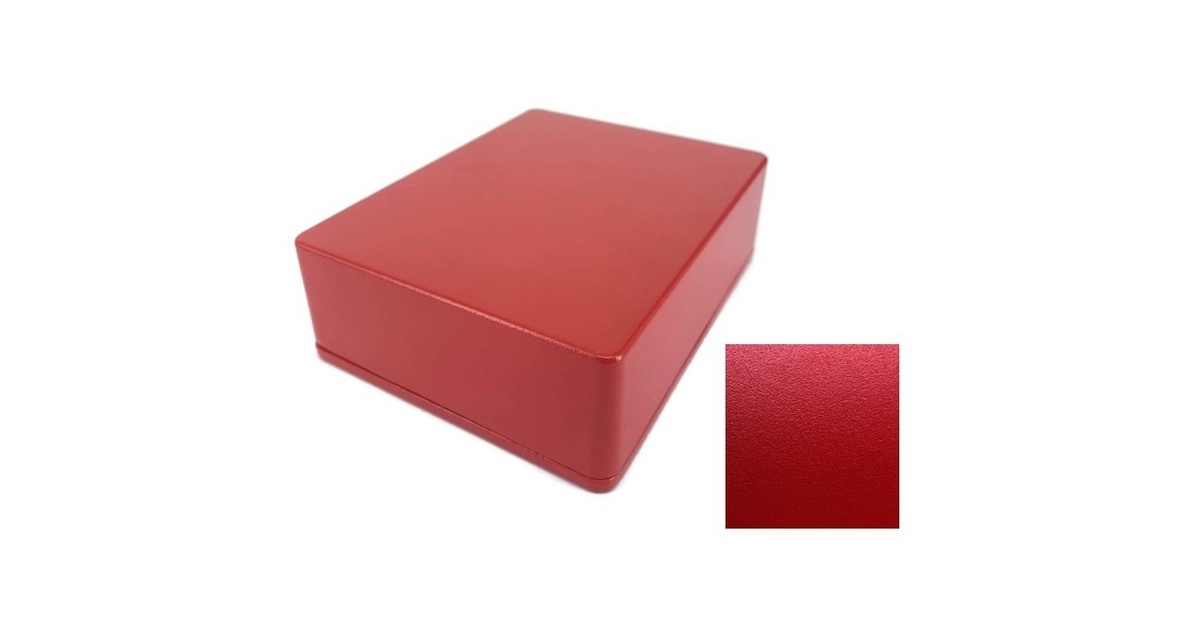 1590BB Style Aluminum Diecast Enclosure MATTE RED SAND TEXTURE