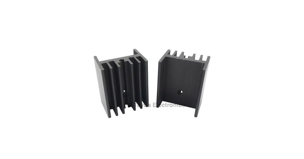 Heat Sink TO-247 Wide 8 Fins 25mm Aluminium Black