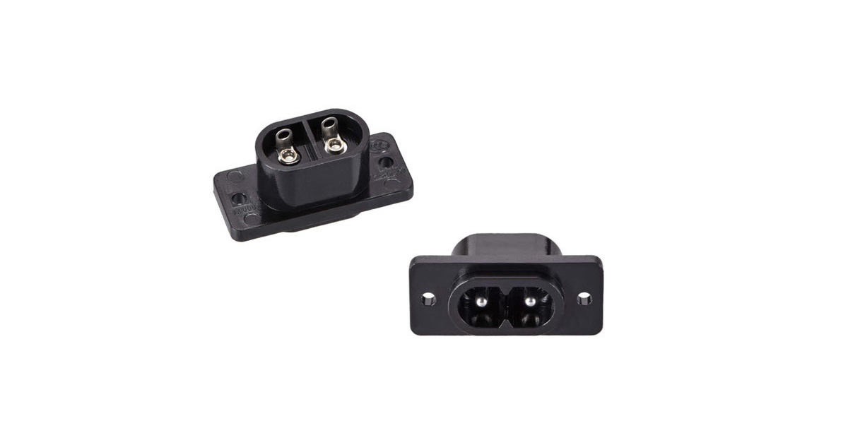 Male AC Power Socket Connector 2 Pins 2.5A 250V