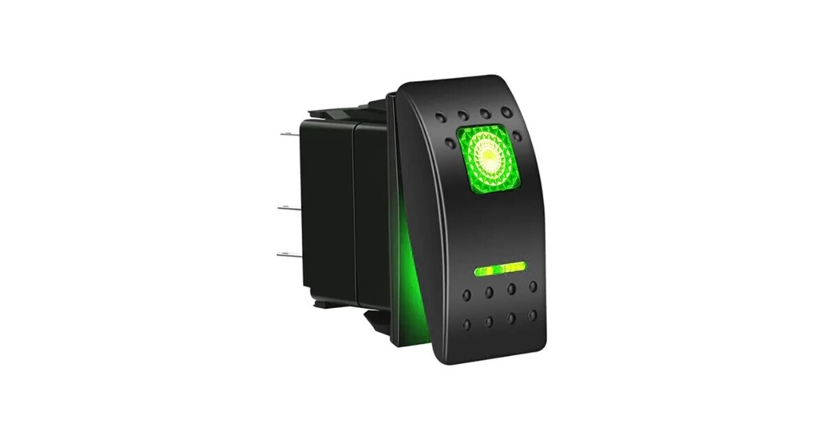 Marine Switch SPST ON-OFF 12V 20A With GREEN LED