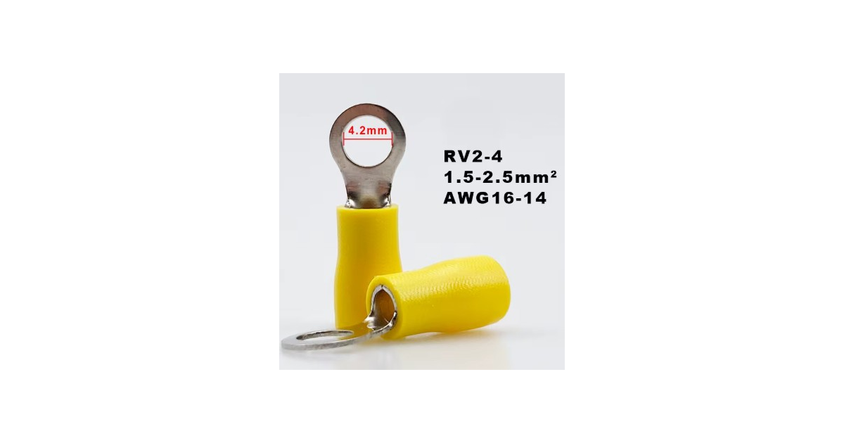 Crimp Ring Terminal Size M4 AWG16-14