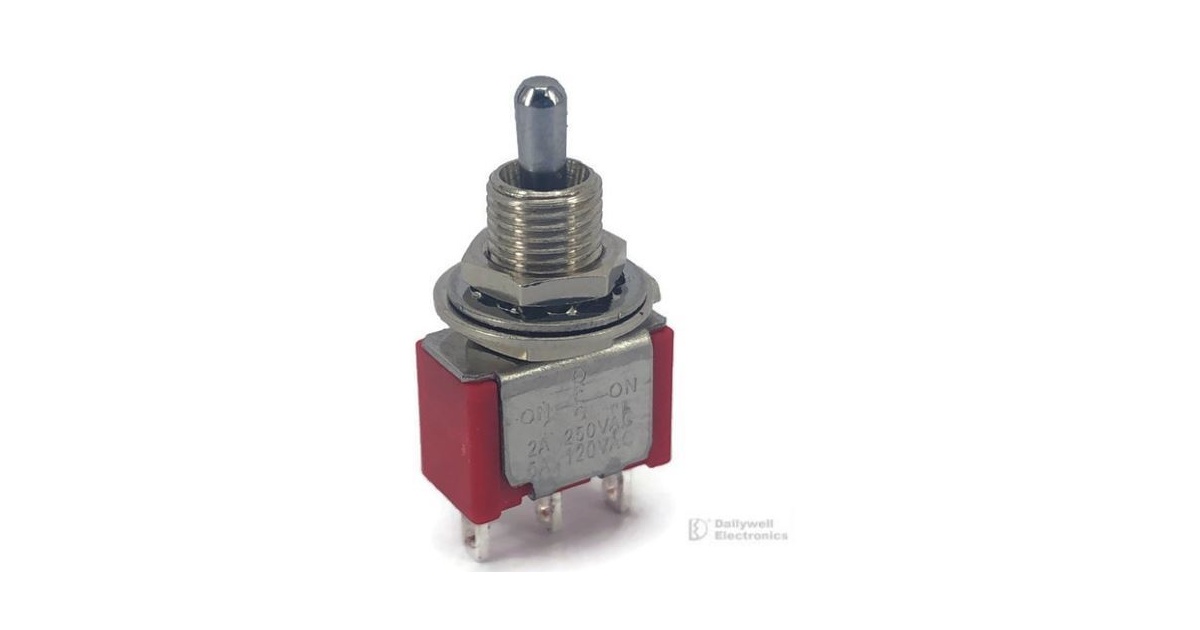 Mini Toggle Switch 1M Series SPDT On-Off-On Short Lever