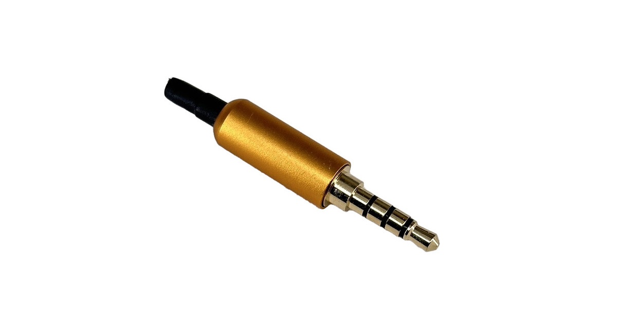 3.5mm 4 Poles Aluminum Audio Plug Orange color with Tail