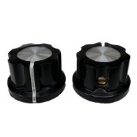 Boss Style Silver Top Black Knob 23mm